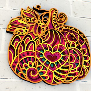 Magic Pumpkin Heart Decor 3D Mandala SVG Files, Svg Papercut for ...
