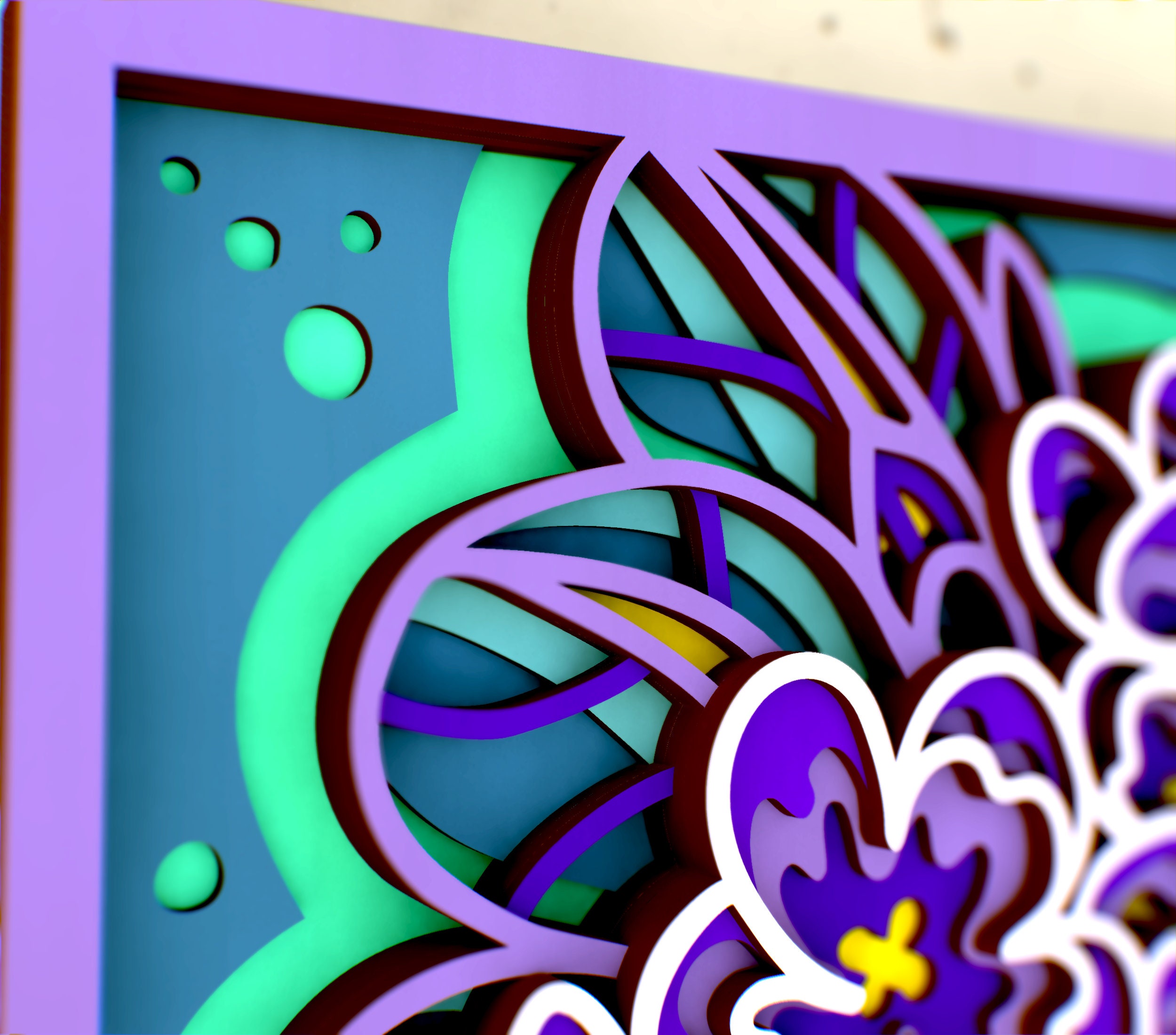 Violets 3D Mandala SVG Files Cutting SVG Files for Cricut or - Etsy Canada