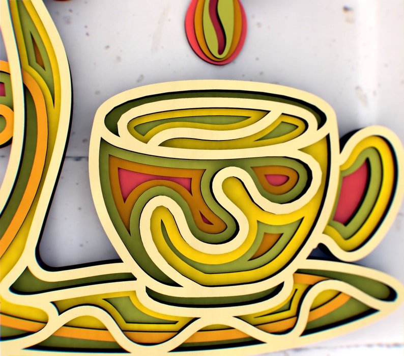 Coffee Tree Mandala Svg, Multilayer Panel for Laser Cutting, Layered ...