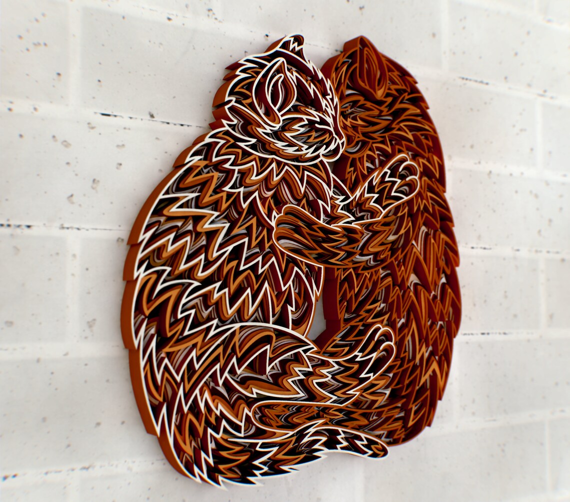 Cats Zentangle 3D Mandala Svg Files Multilayer Panel for - Etsy Canada