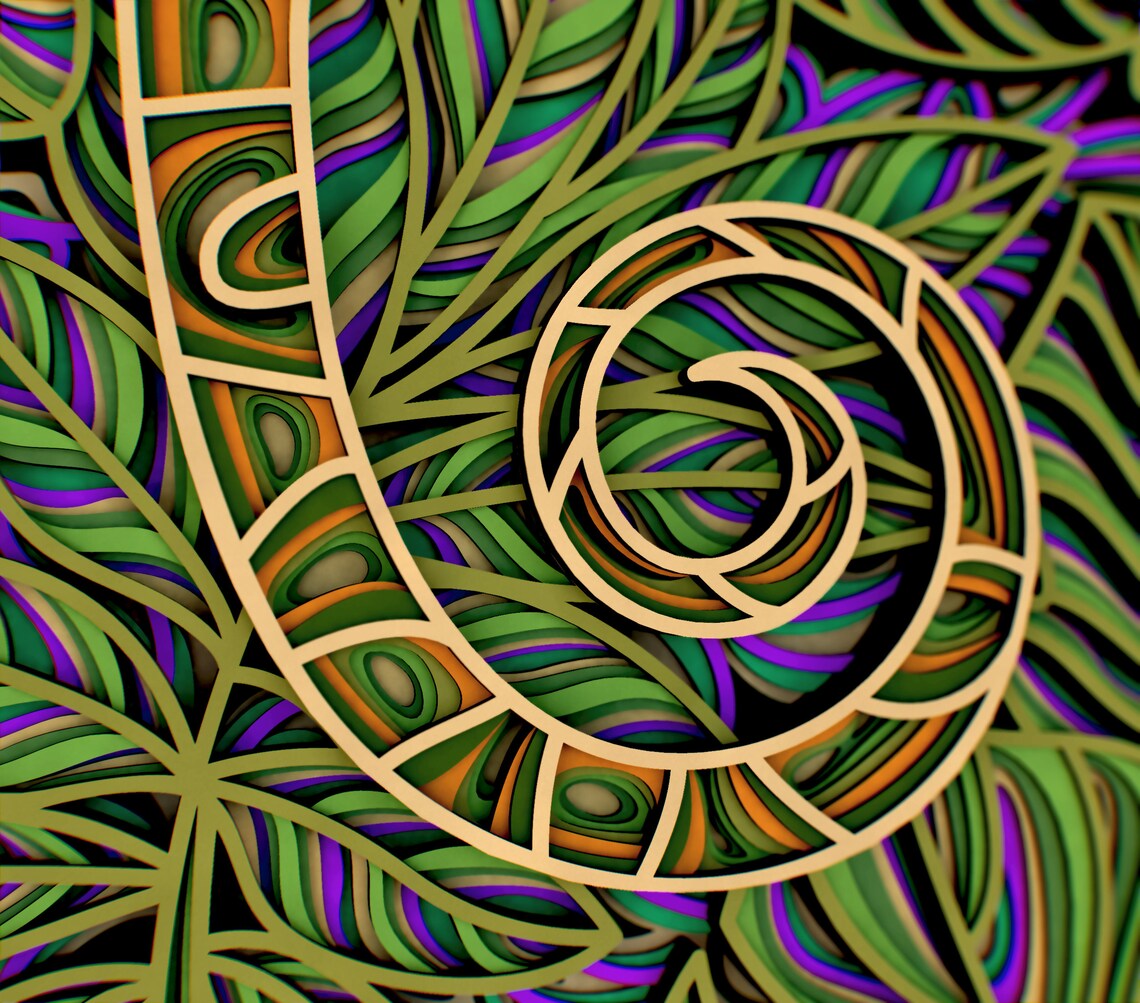 Chamäleon 3D Zentangle svg Dateien Multilayer Panel zum - Etsy.de