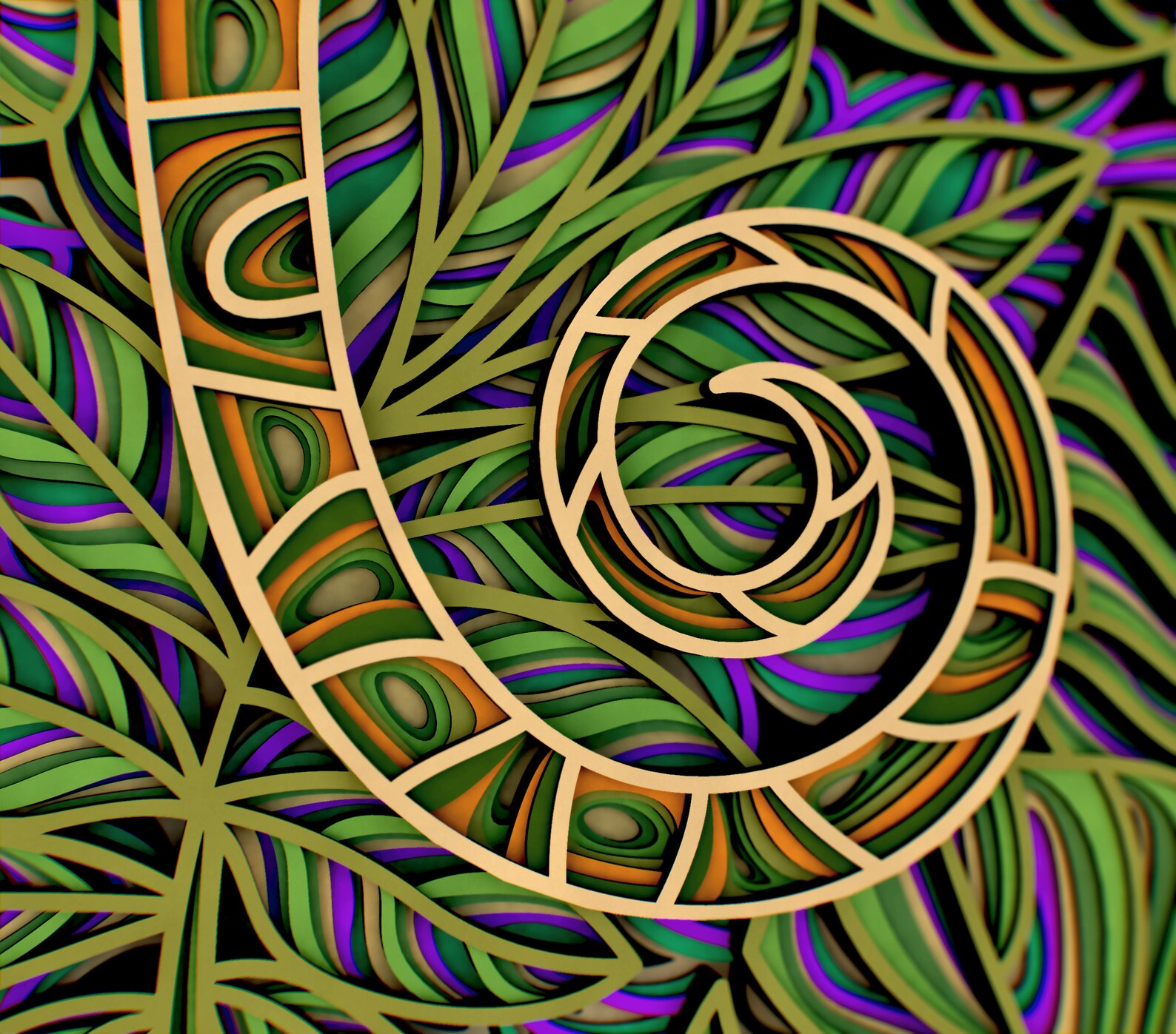 Chameleon 3D Zentangle Svg Files Multilayer Panel for Laser - Etsy