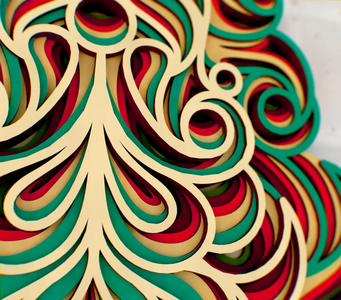 Christmas Tree 3D Zentangle Svg Files Multilayer Panel for - Etsy Australia