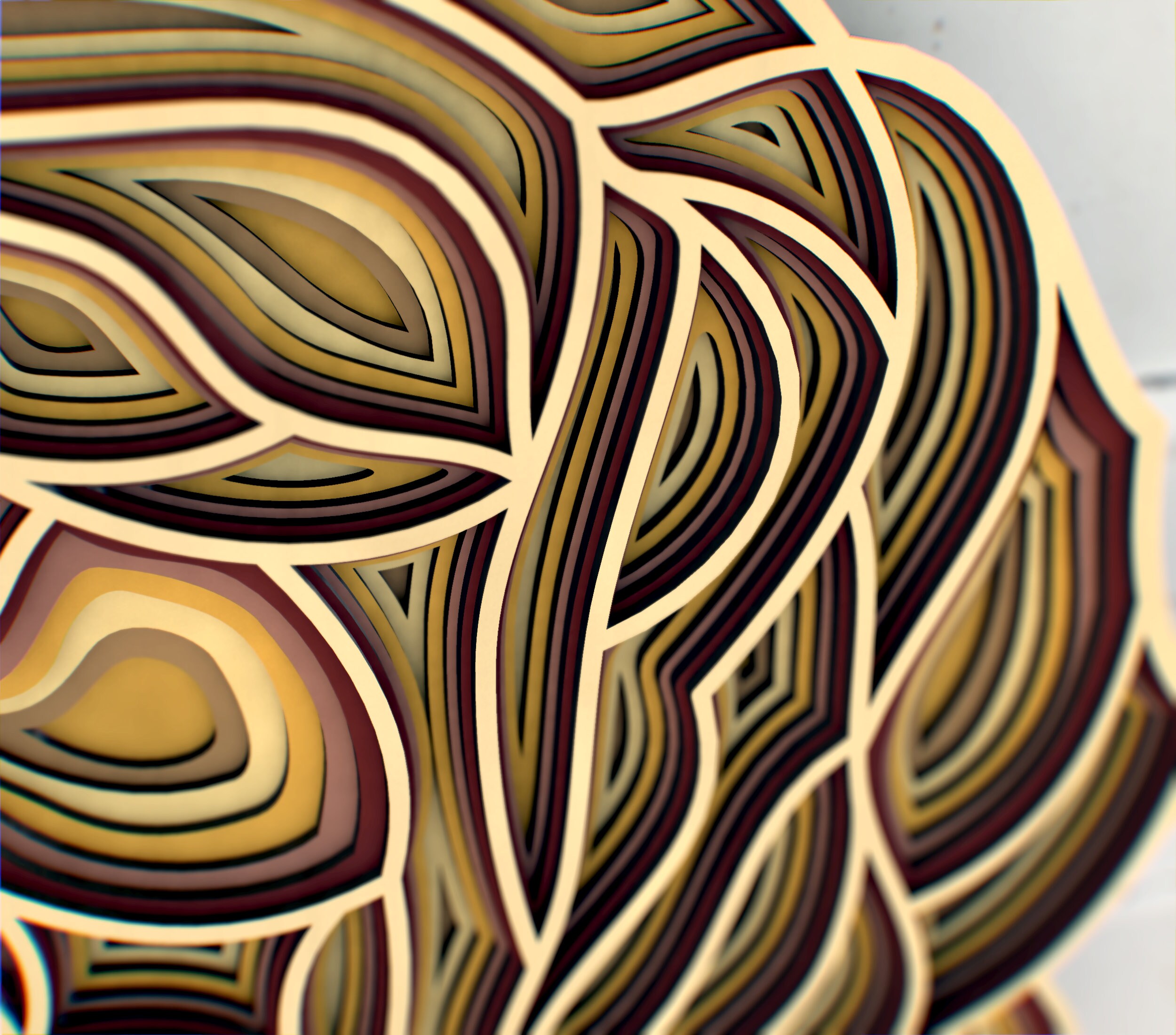 Golden Retriever Dog 3D Mandala Svg Files, Multilayer Panel for Laser ...