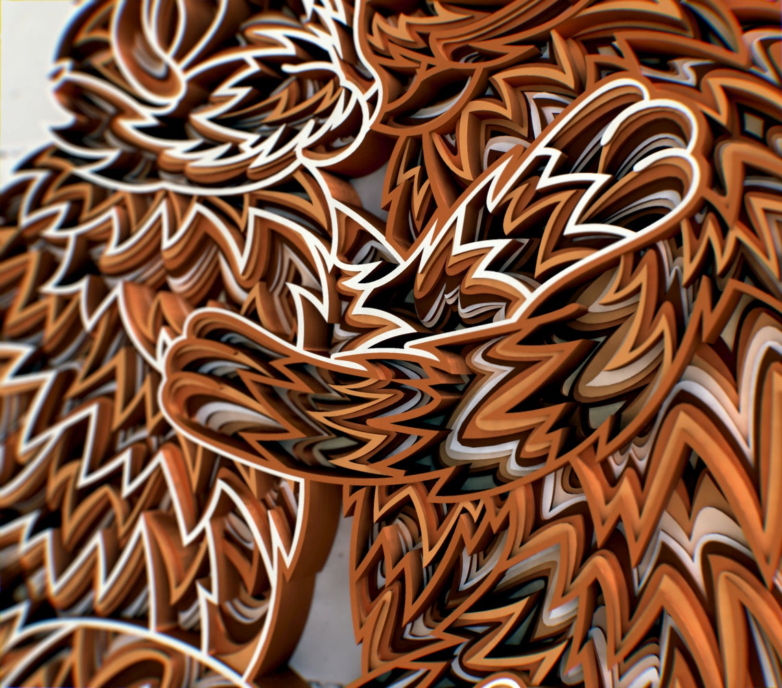 Cats Zentangle 3D Mandala Svg Files Multilayer Panel for - Etsy