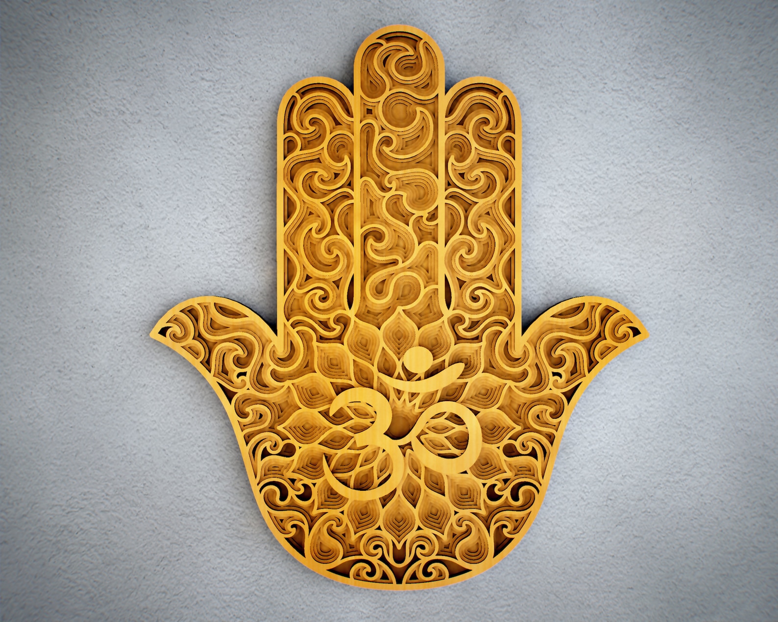 3D Mandala SVG Hand of Miriam Hamsa — 3D Multilayer Panel, SVG Files ...