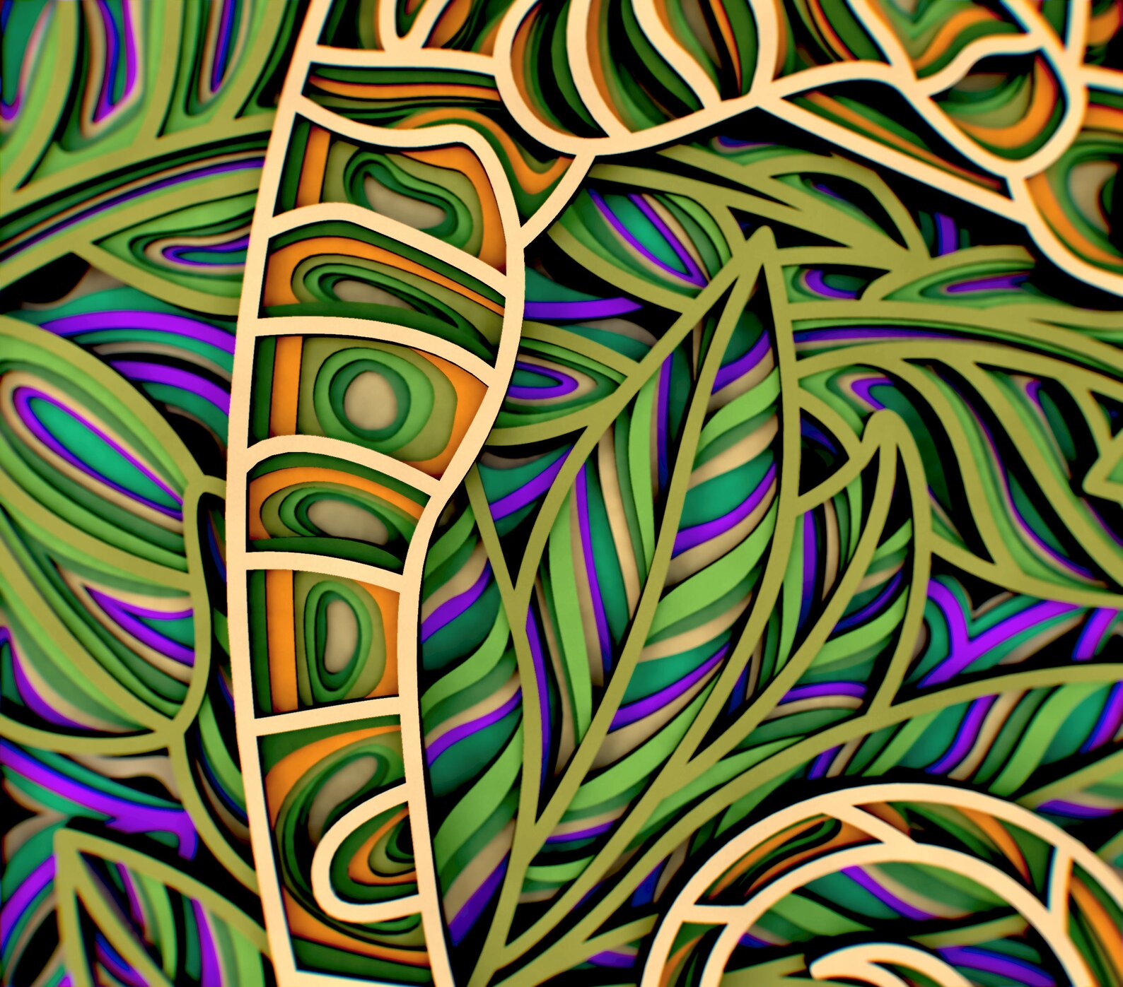 Chameleon 3D Zentangle Svg Files Multilayer Panel for Laser - Etsy