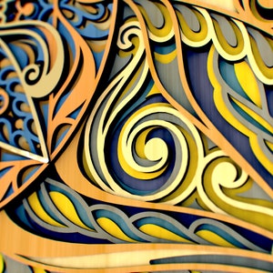 Surma River Mandala Decor 3D Mandala SVG Files, Svg Papercut for ...