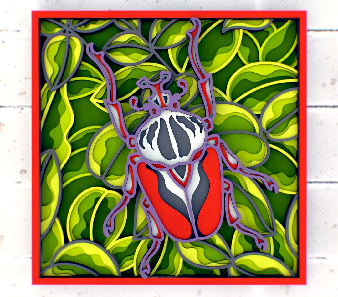 Goliath Beetle 3D Mandala Svg, Files for Silhouette or Laser Cutting ...