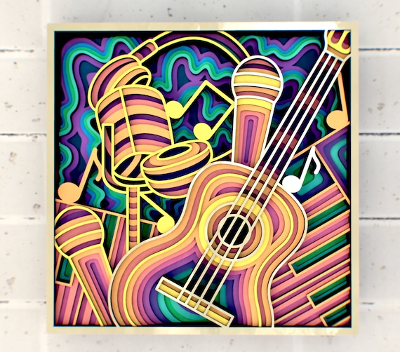 Musical Instruments 3D Mandala Svg Multilayer Panel for Laser | Etsy UK