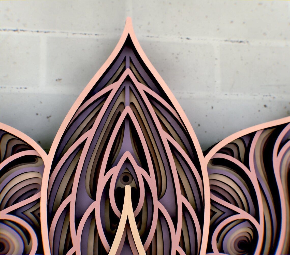 Lotus Banas Lotos 3D Zentangle Art SVG DFX Multilayer - Etsy Australia