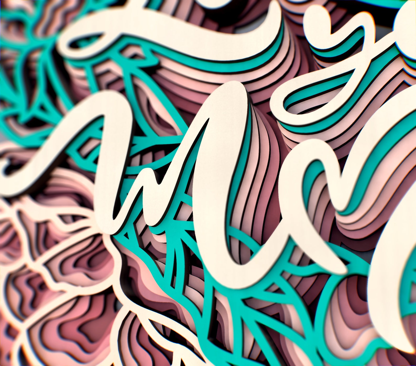 Love You Mom Floral Wreath 3D Svg Files for Cricut or Laser Cutting ...