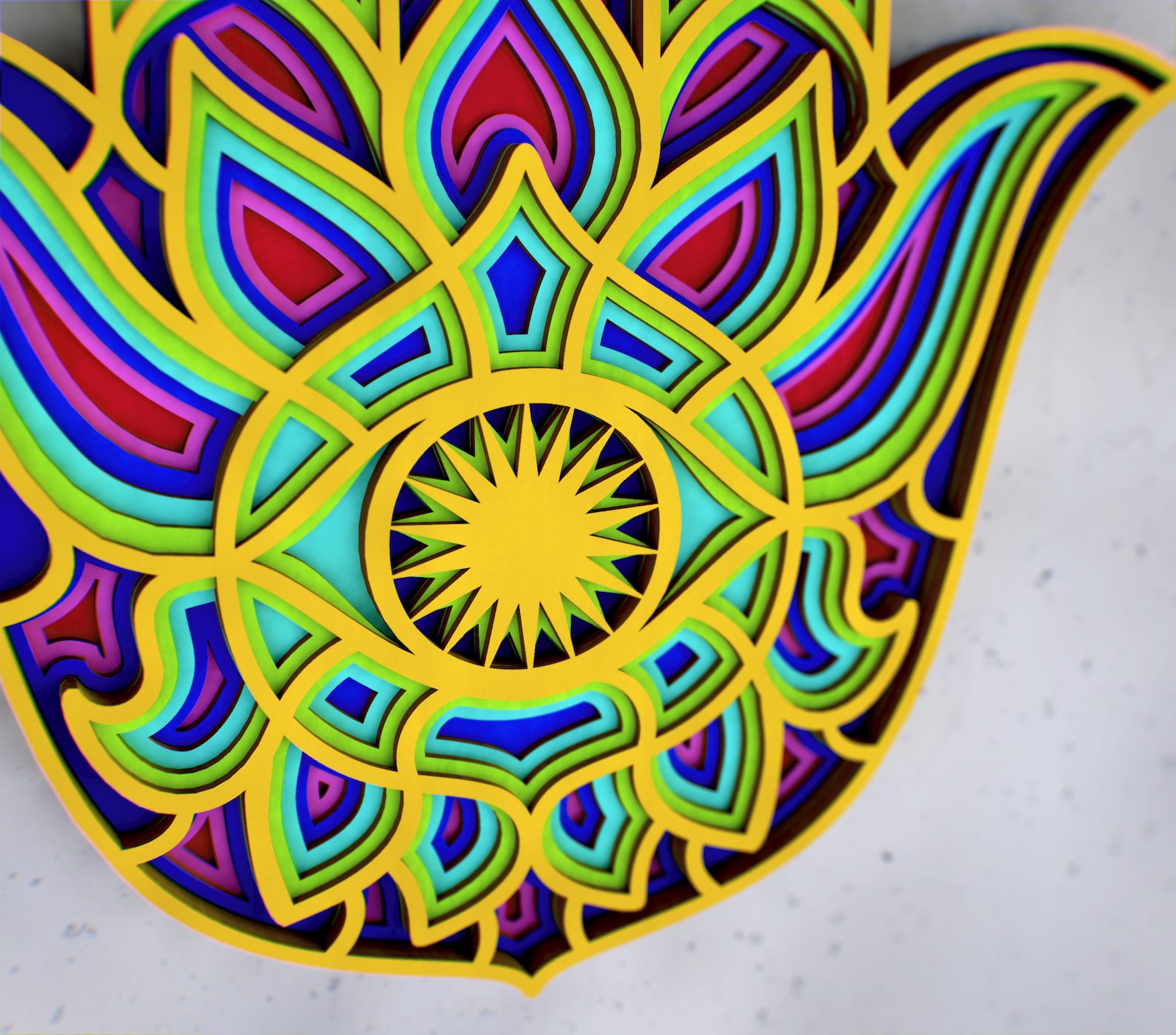 3D Mandala SVG Hamsa Hand Zentangle 3D Multilayer Panel SVG - Etsy