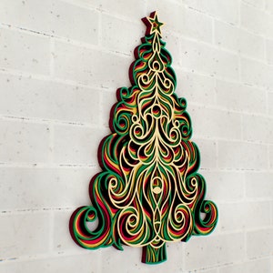 Christmas Tree 3D Zentangle Svg Files | Papercut for Cricut, CNC, Laser ...