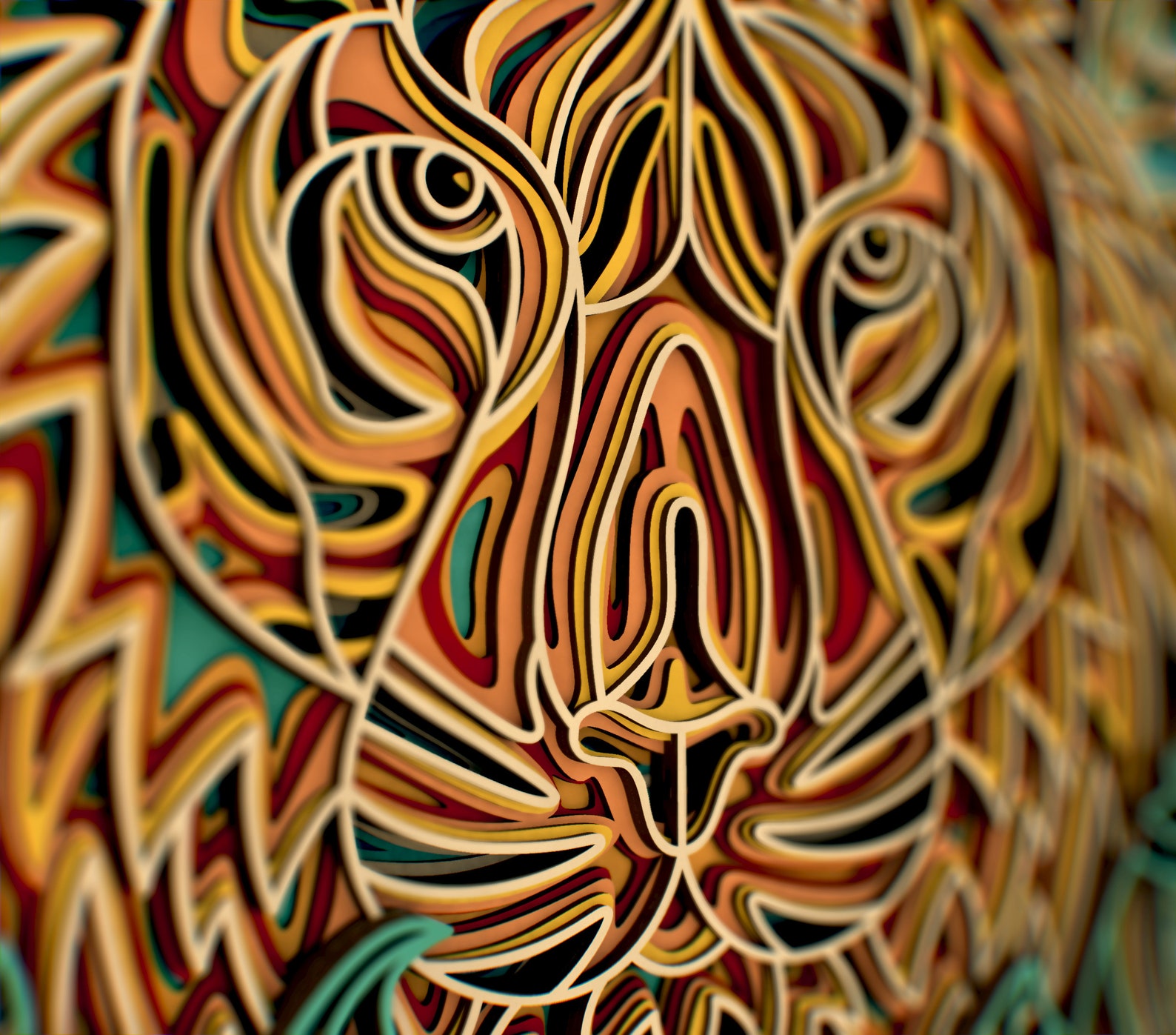 Tiger in Foliage 3D Zentangle Svg Files Multilayer Panel for - Etsy Canada