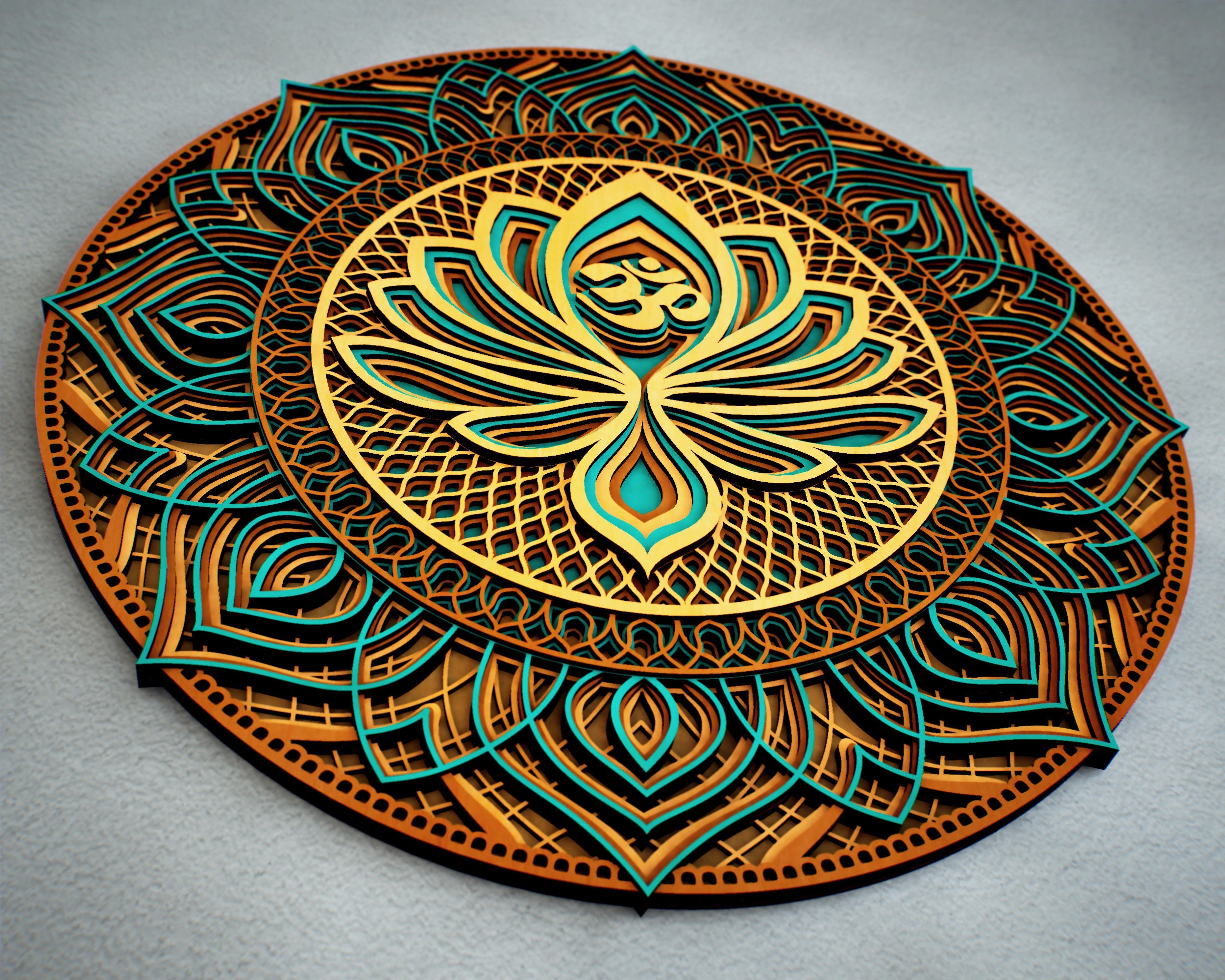 Lotus Mandala Lotos 3D Mandala SVG DFX Multilayer Cutting | Etsy UK