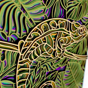 Chameleon 3D Zentangle Svg Files, Multilayer Panel for Laser Cutting ...