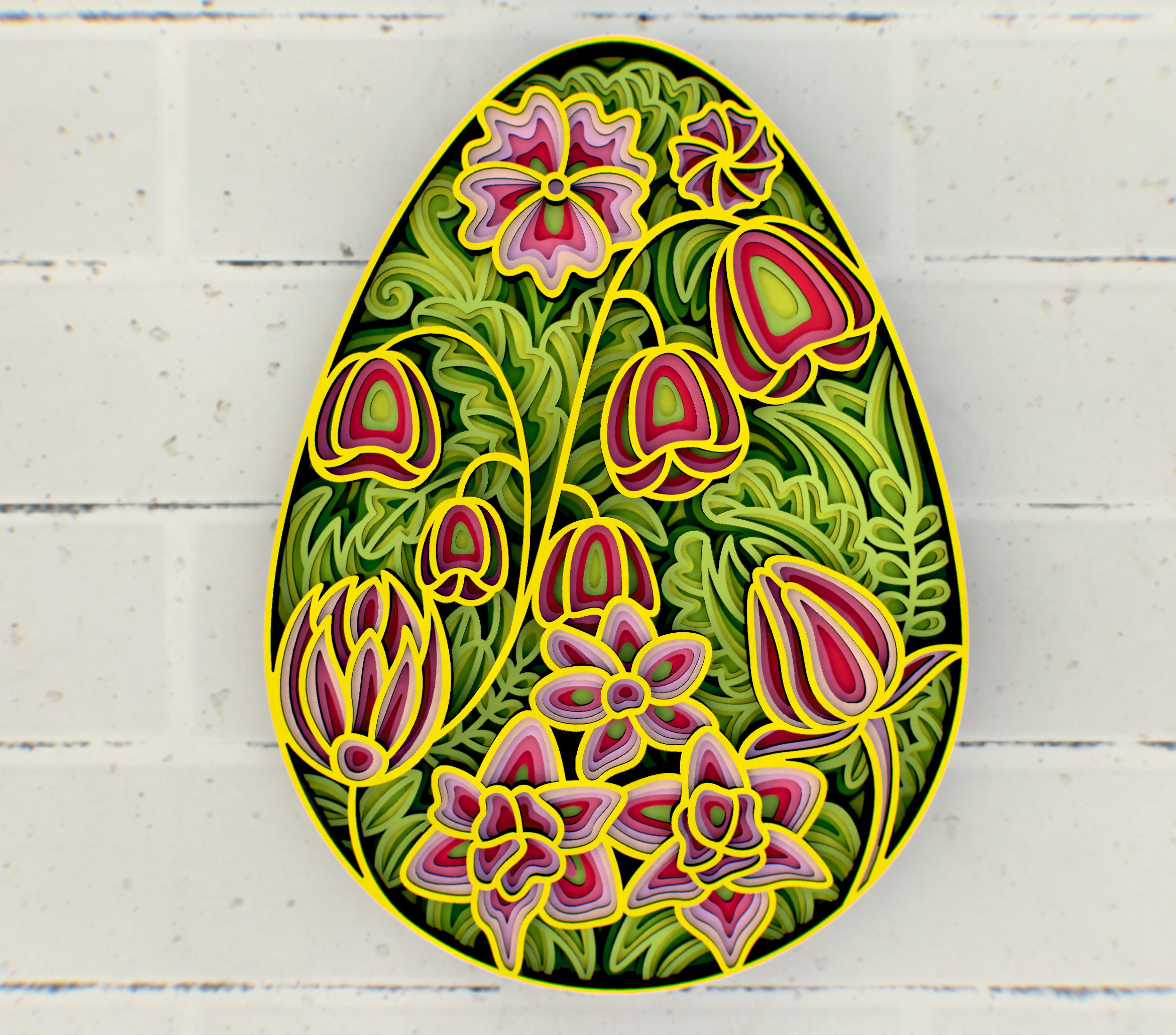 Embellishments 3D Layered SVG Easter Egg Easter Decor Cutting File ...