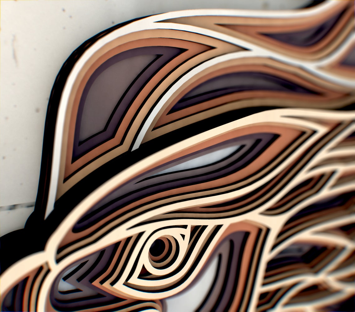 Eagle Zentangle 3D Mandala Svg File Multilayer Panel for - Etsy