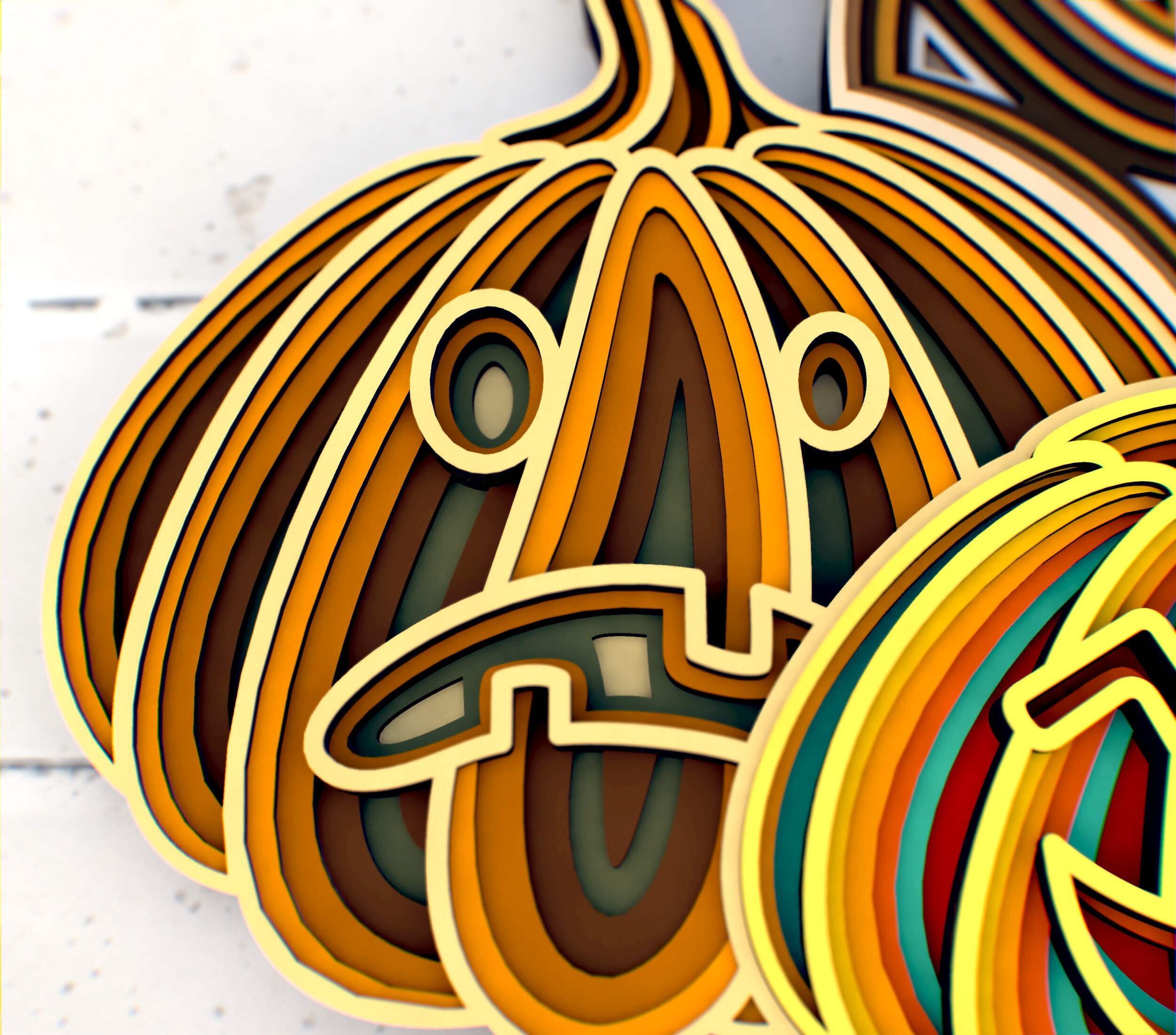 Halloween Witch Cat 3D Mandala SVG Files Halloween Pumpkin | Etsy