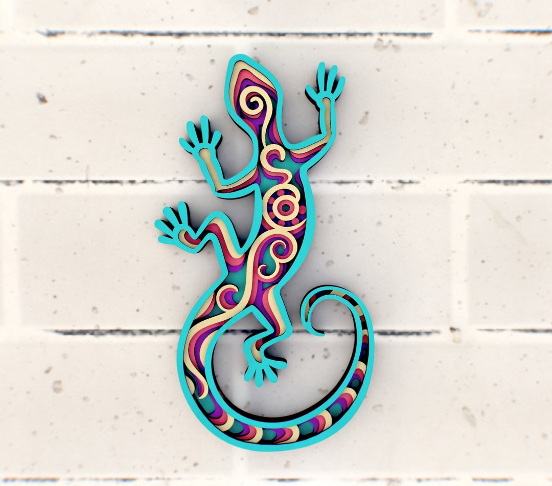 Lizard 3D Layered Cricut or Laser Cut File for Magnet or Souvenir, Wood ...