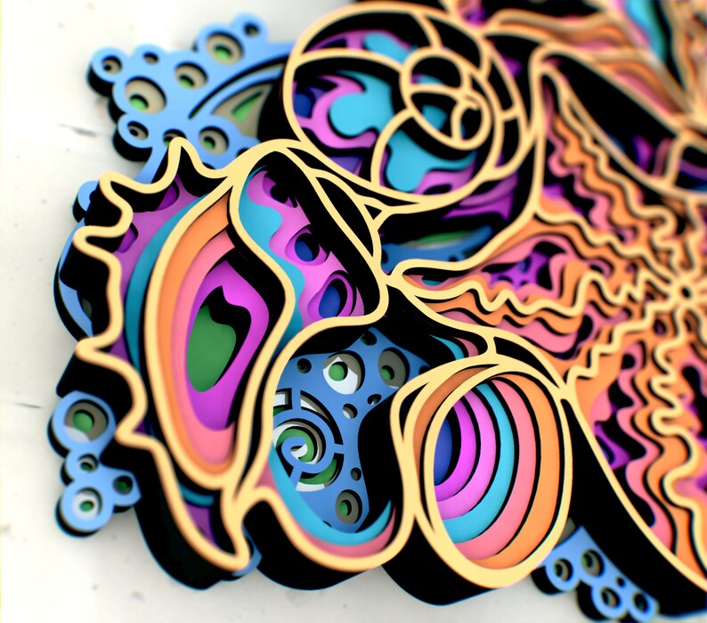 Seashells and Starfish 3D Mandala Svg Files Multilayer Panel - Etsy