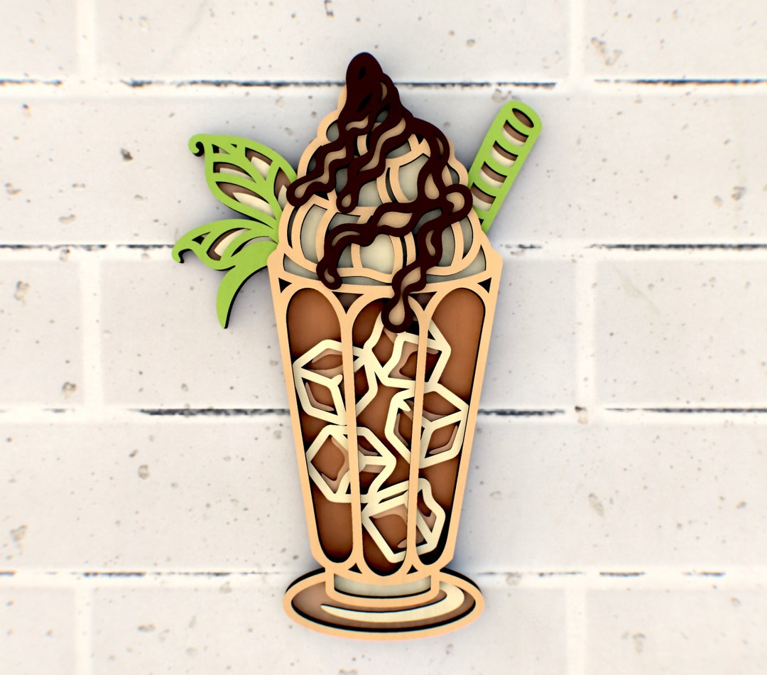 Iced Coffee 3D Layered Cricut or Laser Cut File, Gift for Teacher File ...