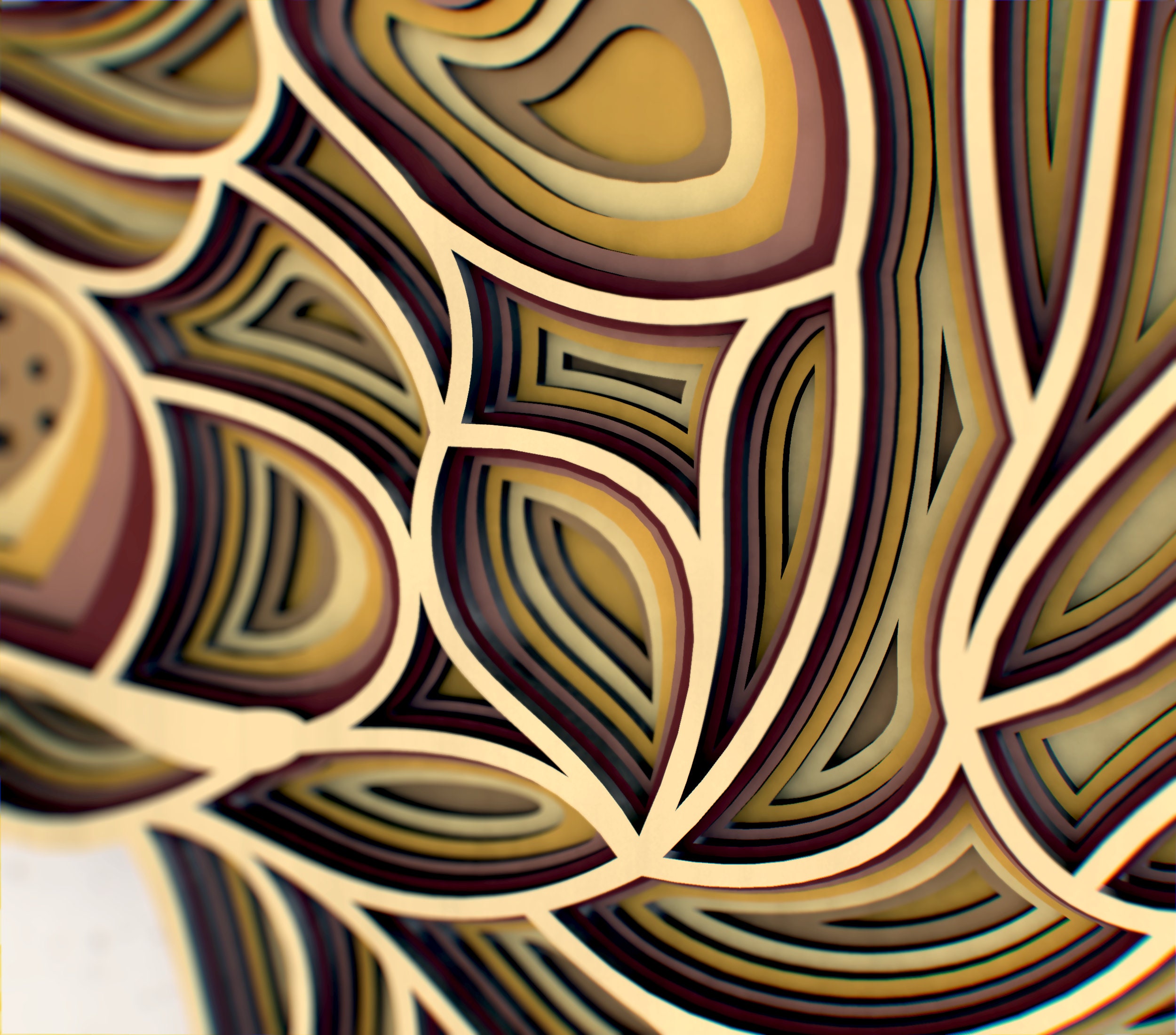Golden Retriever Dog 3D Mandala Svg Files, Multilayer Panel for Laser ...