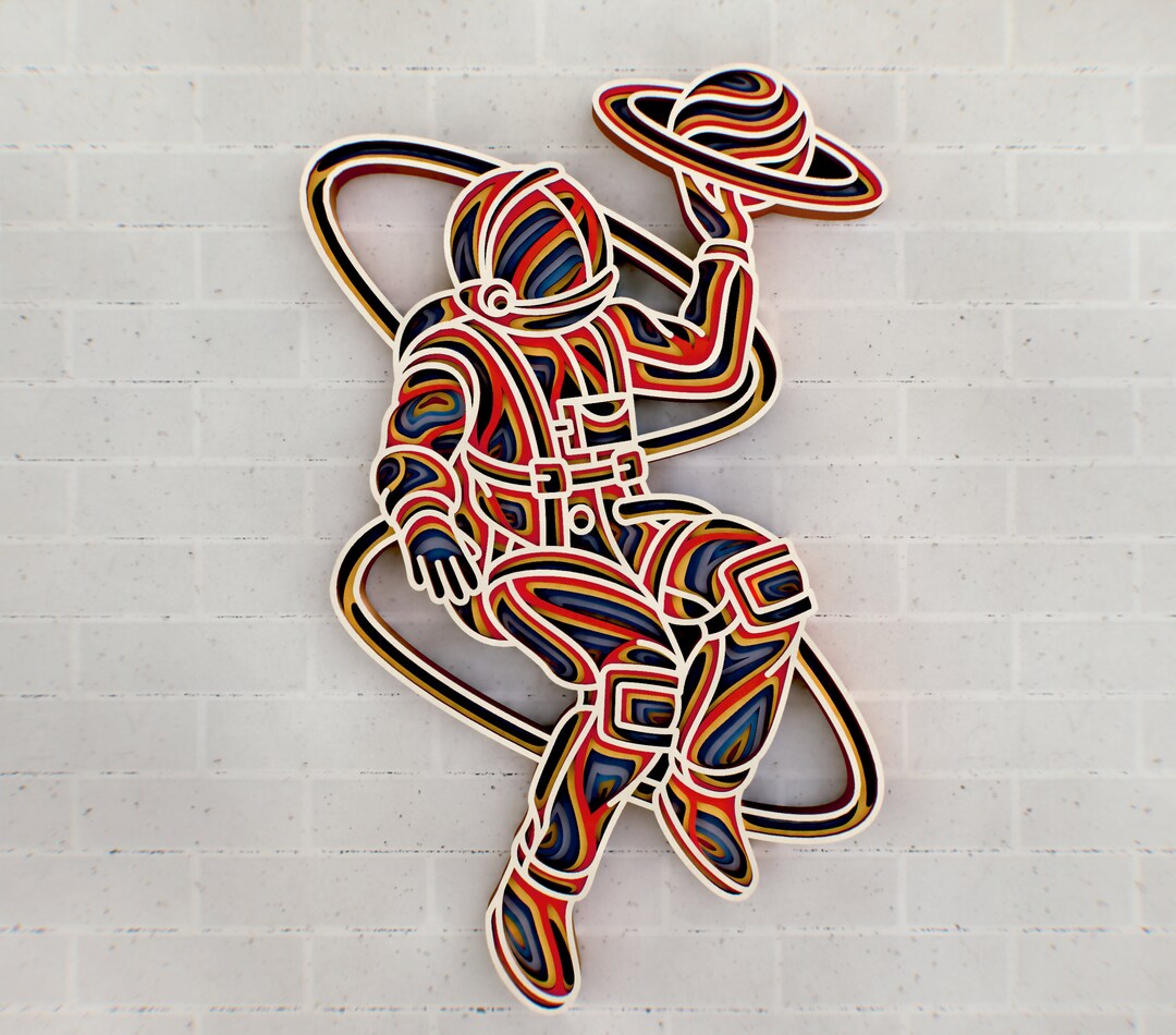 Astronaut Zentangle 3D Mandala Svg Files, Multilayer Panel for Laser ...