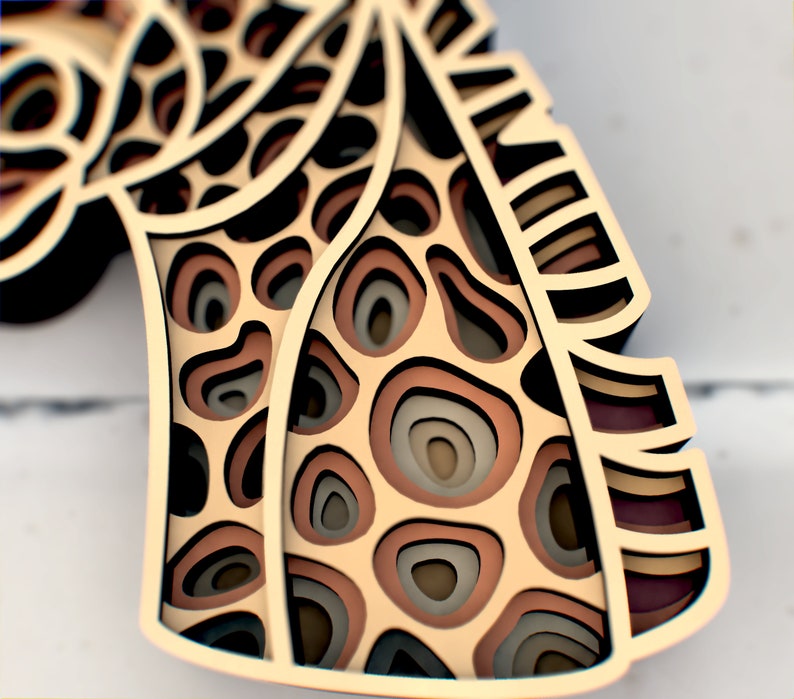 Giraffe Mom and Baby Mandala Svg Multilayer Panel for Laser - Etsy