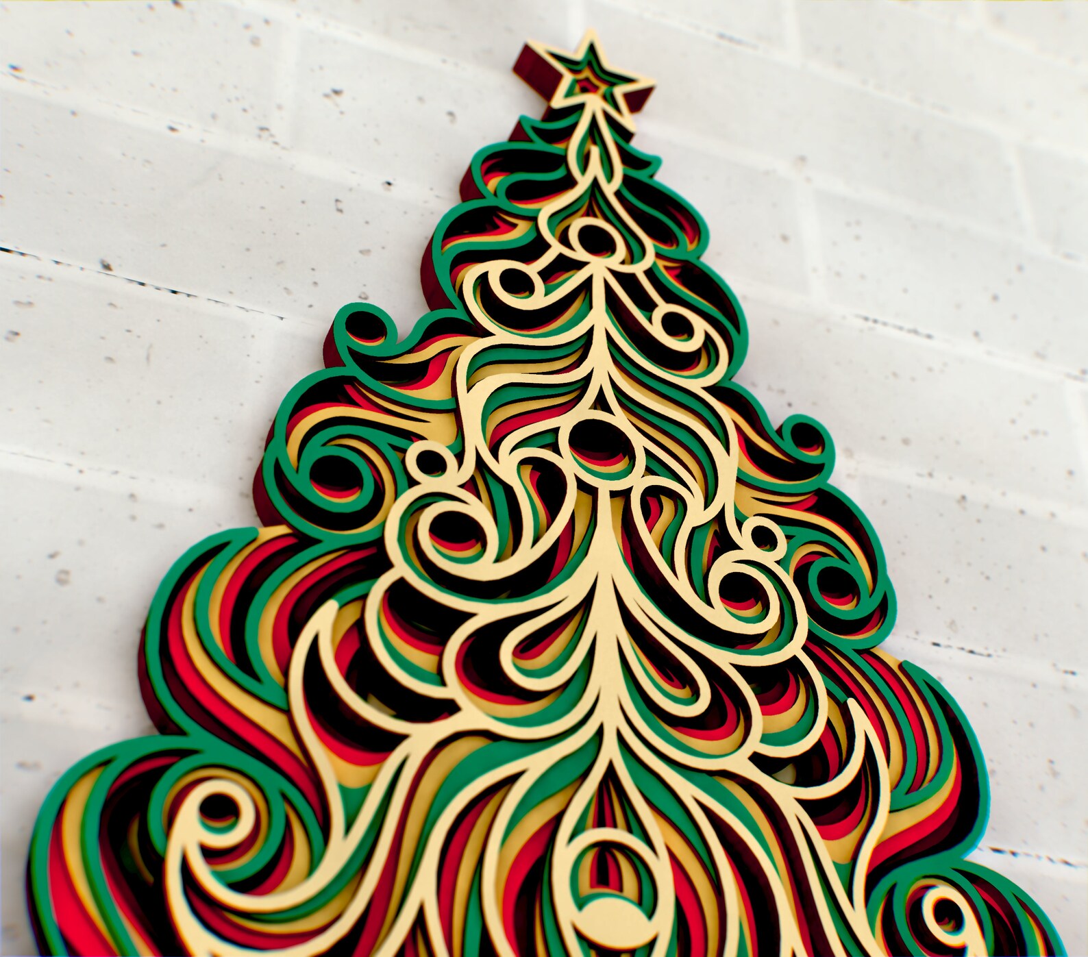 Christmas Tree 3D Zentangle Svg Files Multilayer Panel for | Etsy Canada