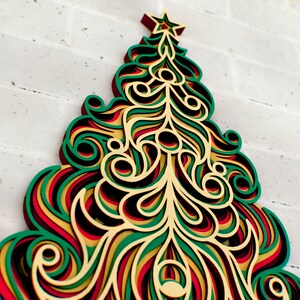 Christmas Tree 3D Zentangle Svg Files | Papercut for Cricut, CNC, Laser ...
