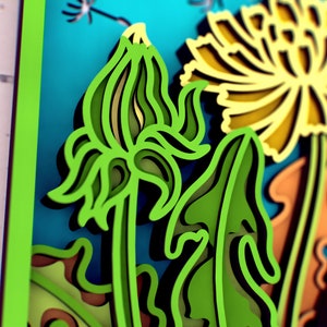 Dandelion Flower 3D Svg Mandala Files, Multilayer Panel for Laser Cutting, SVG Files, DXF ...