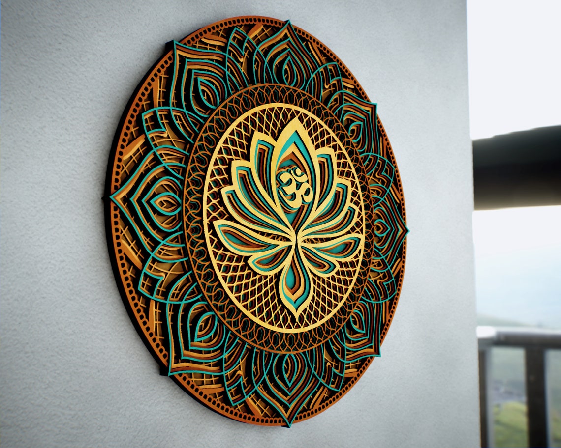 Lotus Mandala Lotos 3D Mandala SVG DFX Multilayer Cutting - Etsy UK