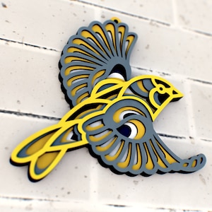 Bird Goldfinch 3D Mandala SVG Files, New Year Decoration Laser Cutting ...