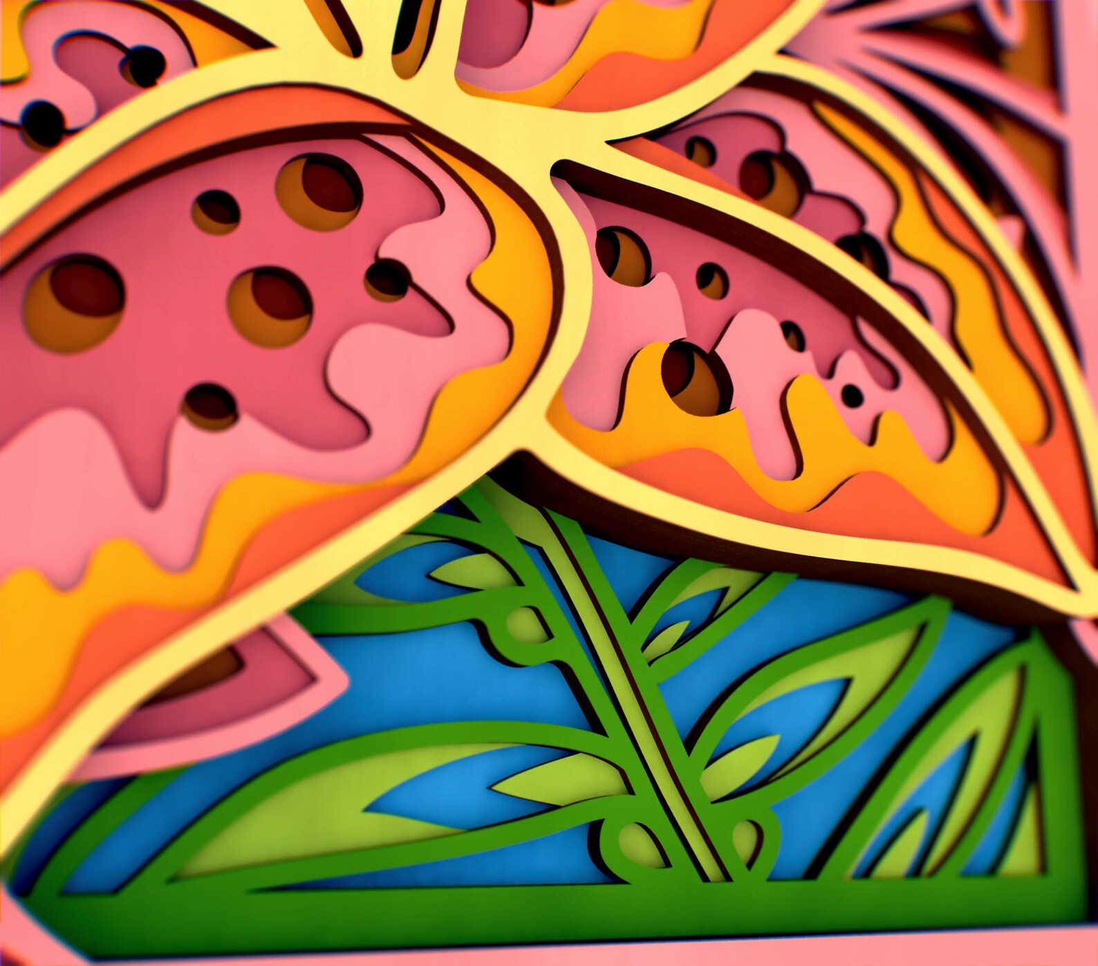 Tiger Lily 3d Mandala Svg Flower Multilayer Papercraft Files - Etsy