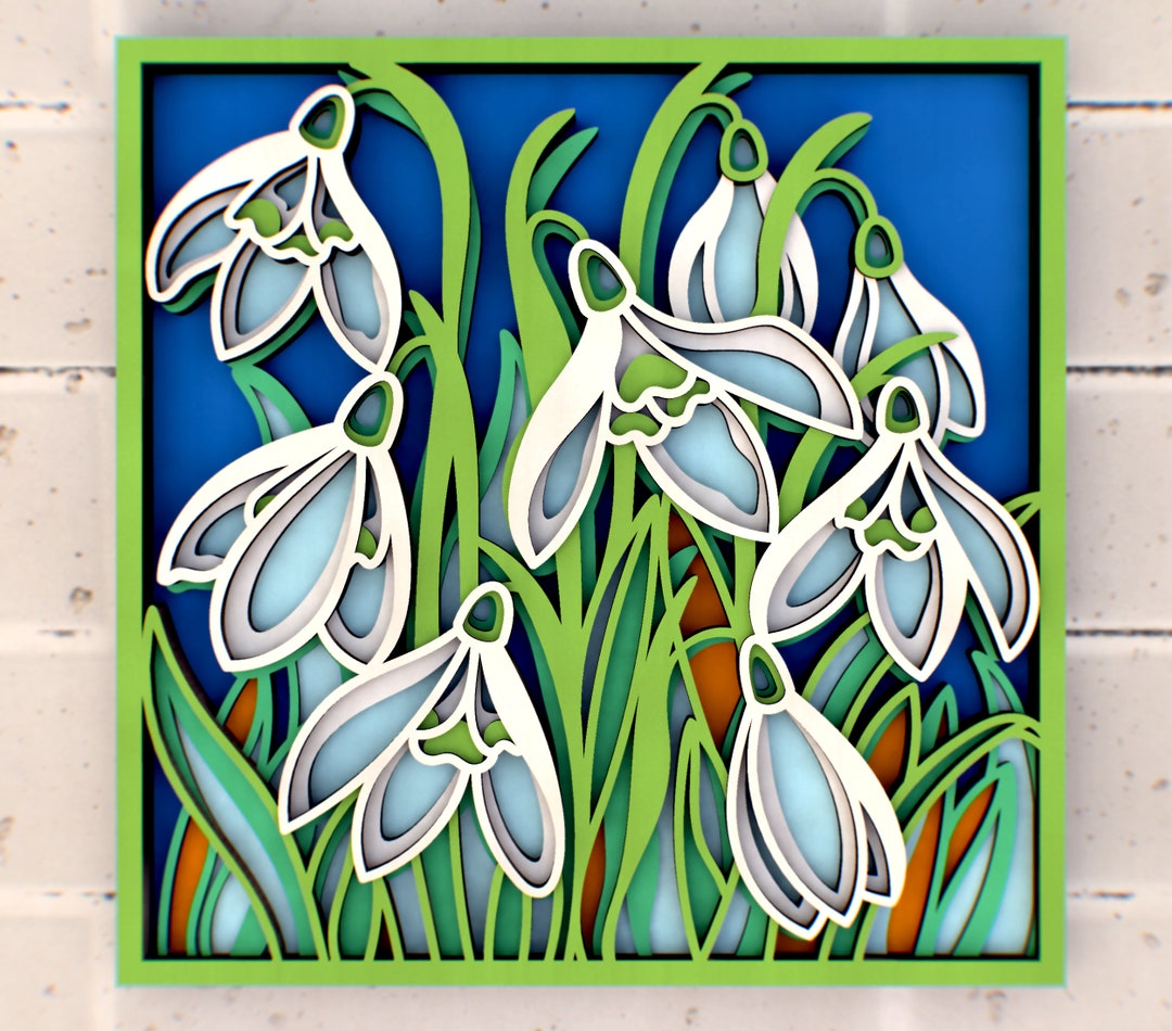Snowdrops 3D Svg Mandala Files, Multilayer Panel for Laser Cutting, SVG ...