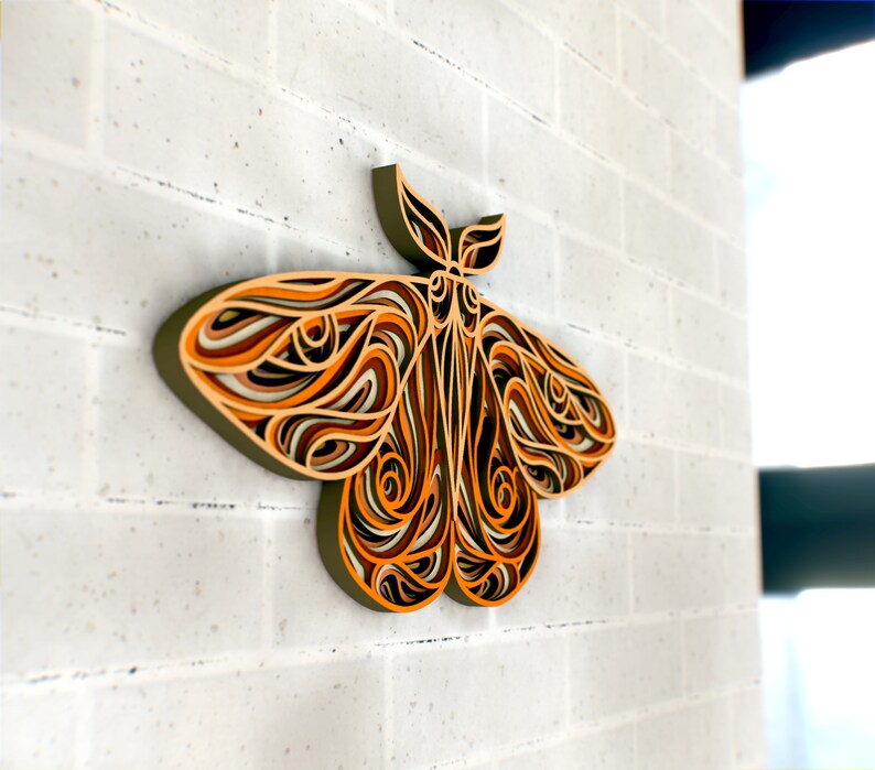 3D Emperor Moth Zentangle SVG 3D Multilayer Panel SVG Files - Etsy