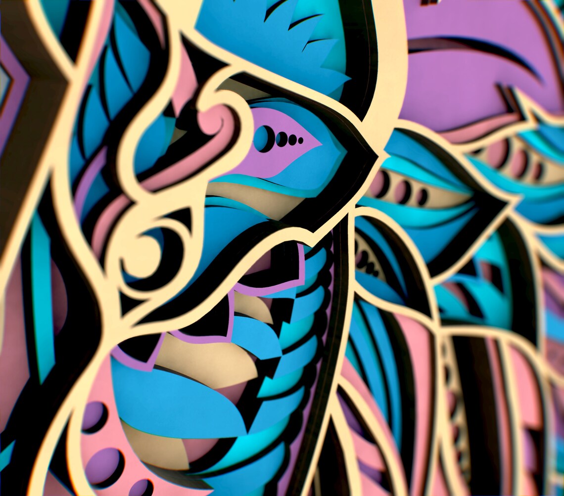 3D Lion Zentangle SVG Panel multicapa 3D archivos SVG para | Etsy