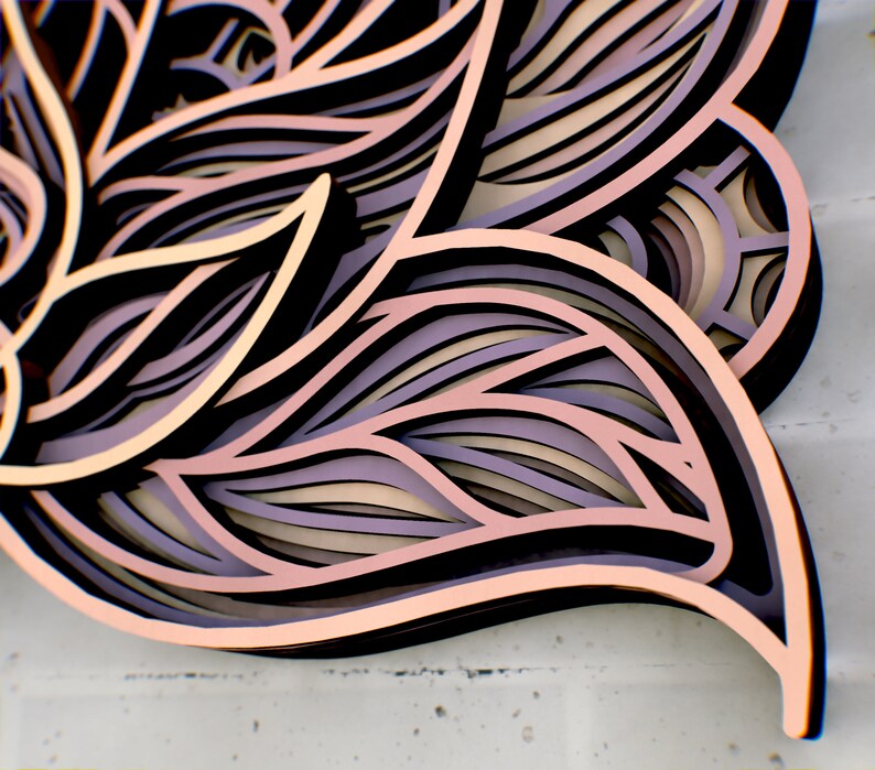 Lotus Banas Lotos- 3D Zentangle Art SVG ,DFX Multilayer Cutting Files ...