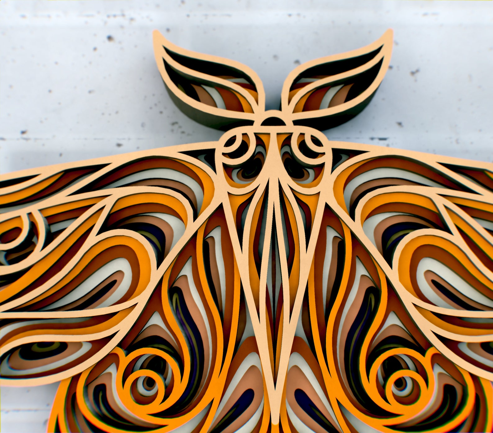 3D Emperor Moth Zentangle SVG 3D Multilayer Panel SVG Files - Etsy