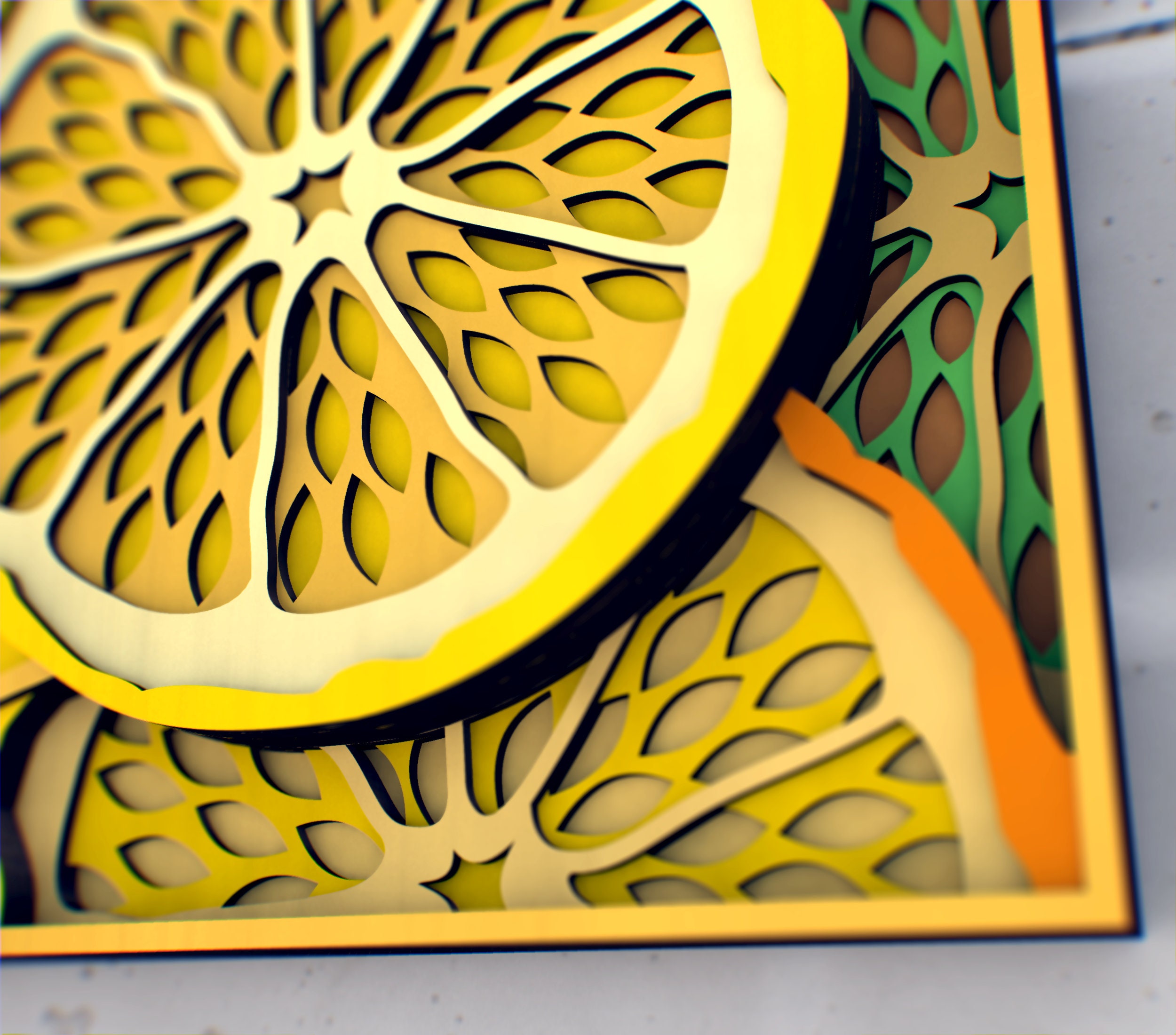 Limón Mandala svg Panel multicapa para corte láser archivos | Etsy