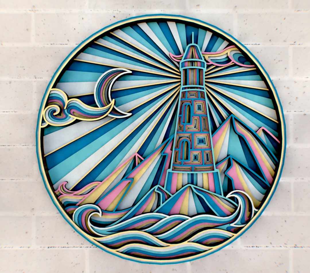 Lighthouse 3D Mandala SVG Files, Patterns Files for Laser Cutting ...