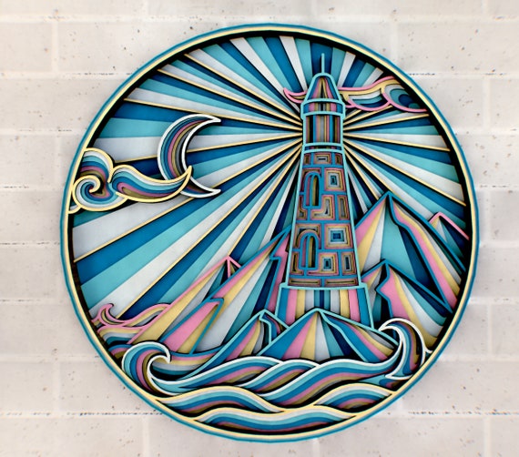 Lighthouse 3D Mandala SVG Files Patterns Files for Laser - Etsy