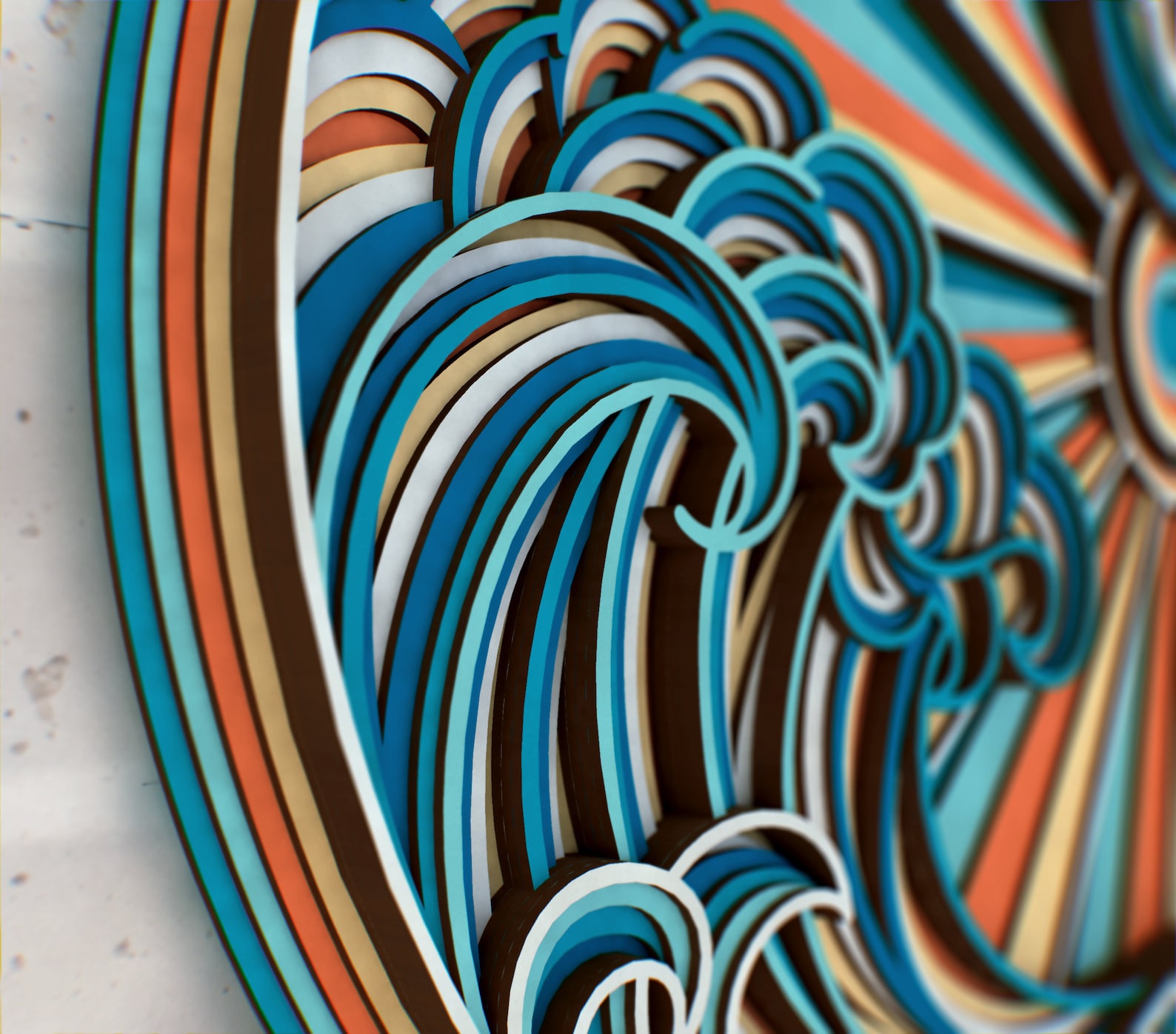 Sea Wave 3D Zentangle Svg Files Multilayer Panel for Laser - Etsy