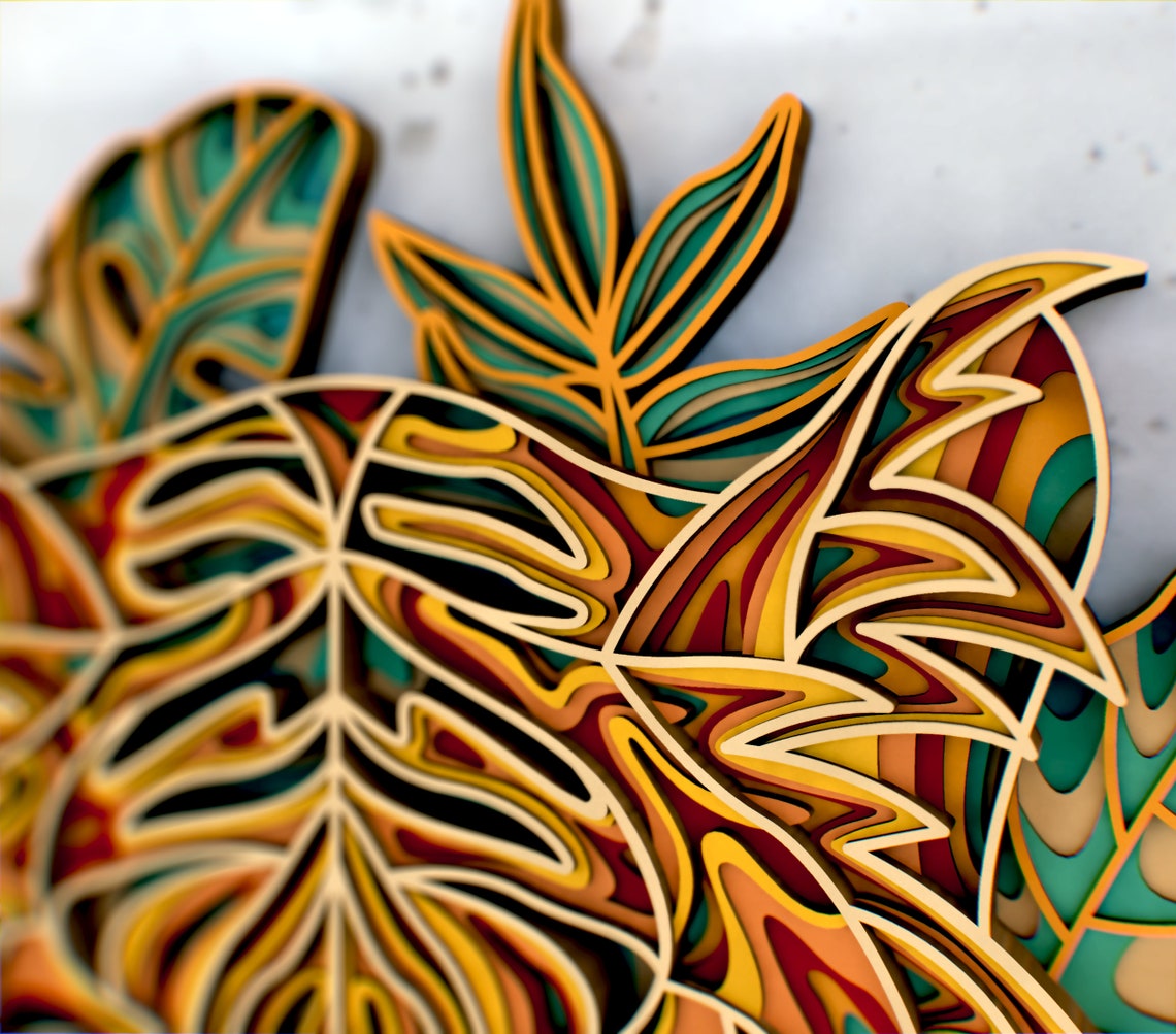 Tiger in Foliage 3D Zentangle Svg Files Multilayer Panel for - Etsy