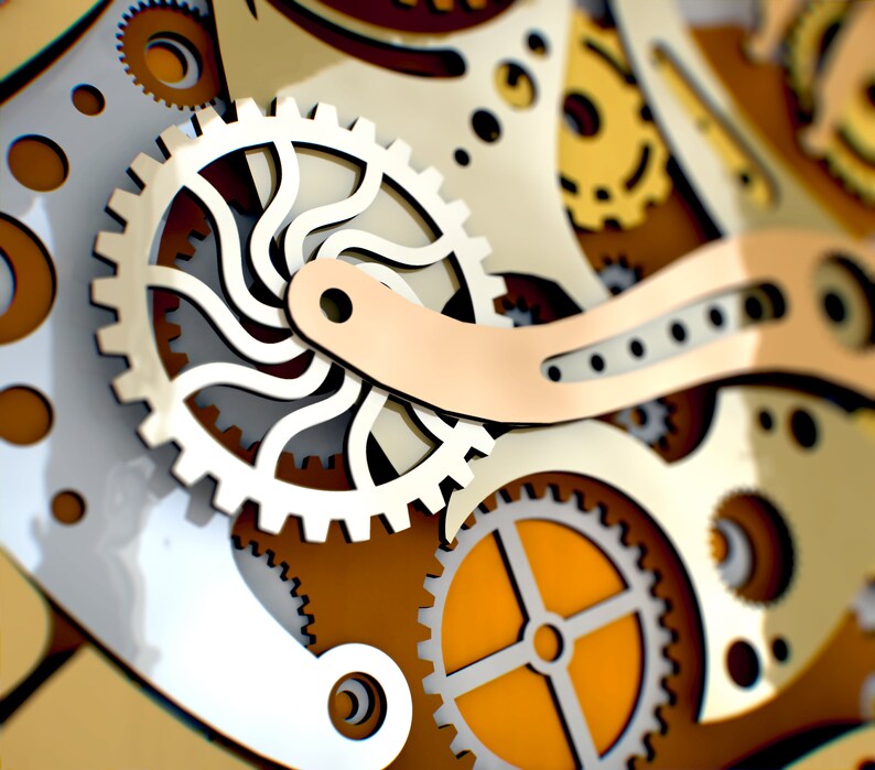 Steampunk Mechanics 3D Mandala Svg, Steampunk Style Multilayer Panel ...