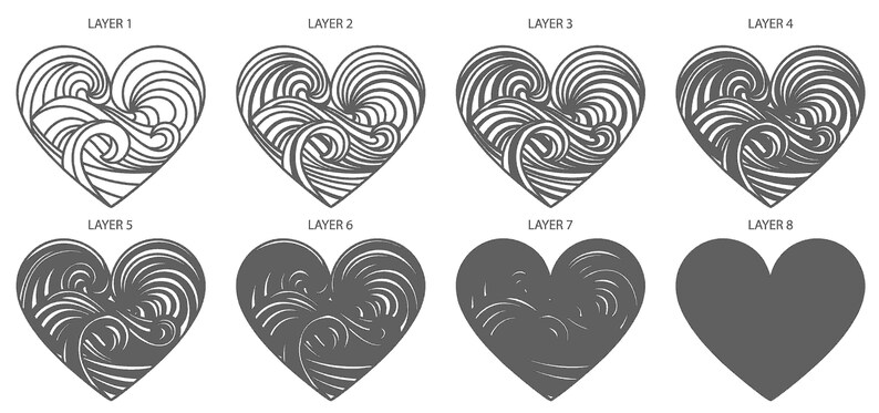 Ocean Heart Mandala SVG Files Wedding Panel Files for Laser - Etsy