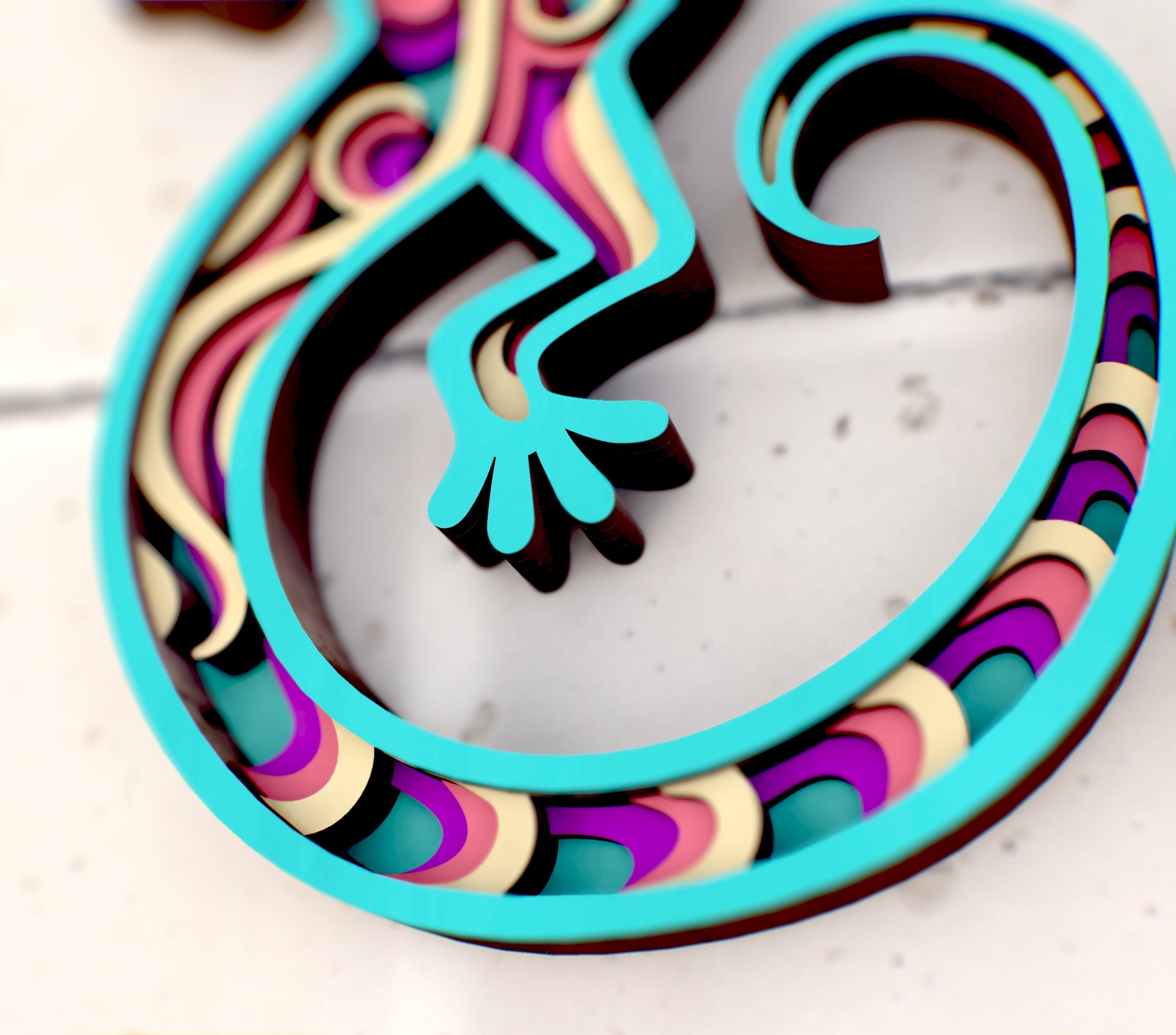 Lizard 3D Layered Cricut or Laser Cut File for Magnet or Souvenir, Wood ...