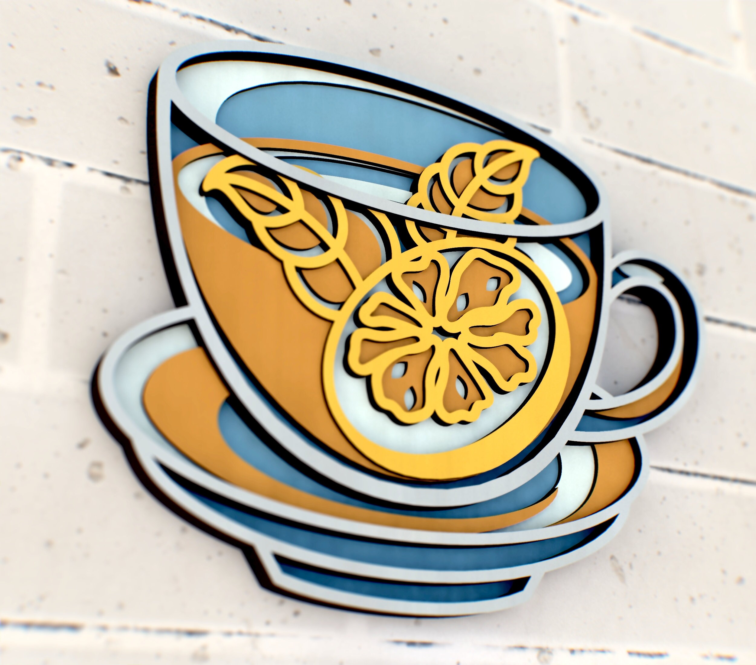 Tea With Lemon 3D Layered Cricut or Laser Cut File, Gift for Teacher ...